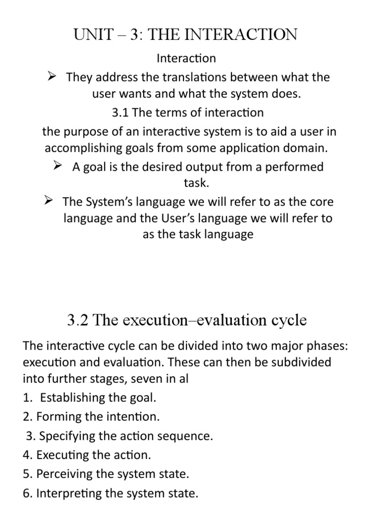 Unit - 3: The Interaction | Download Free PDF | Graphical User Interfaces | Usability