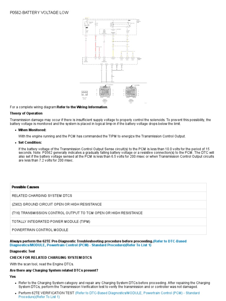 P0562-Battery Voltage Low | PDF | Electrical Connector | Electrical ...