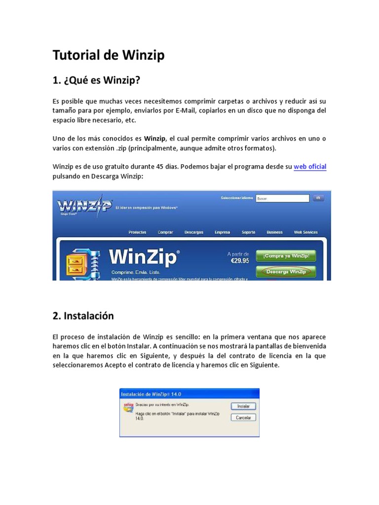 Tutorial de Winzip | Descargar gratis PDF | Archivo de computadora ...