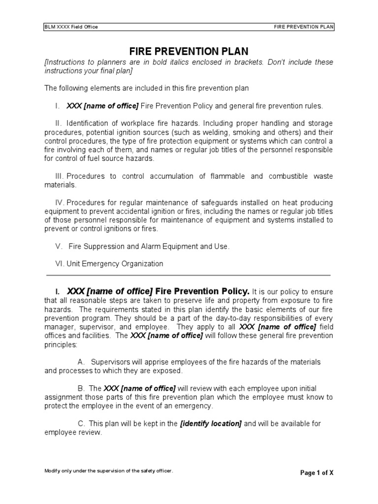 BLM Field Office Fire Prevention Plan | PDF | Fire Safety | Fires