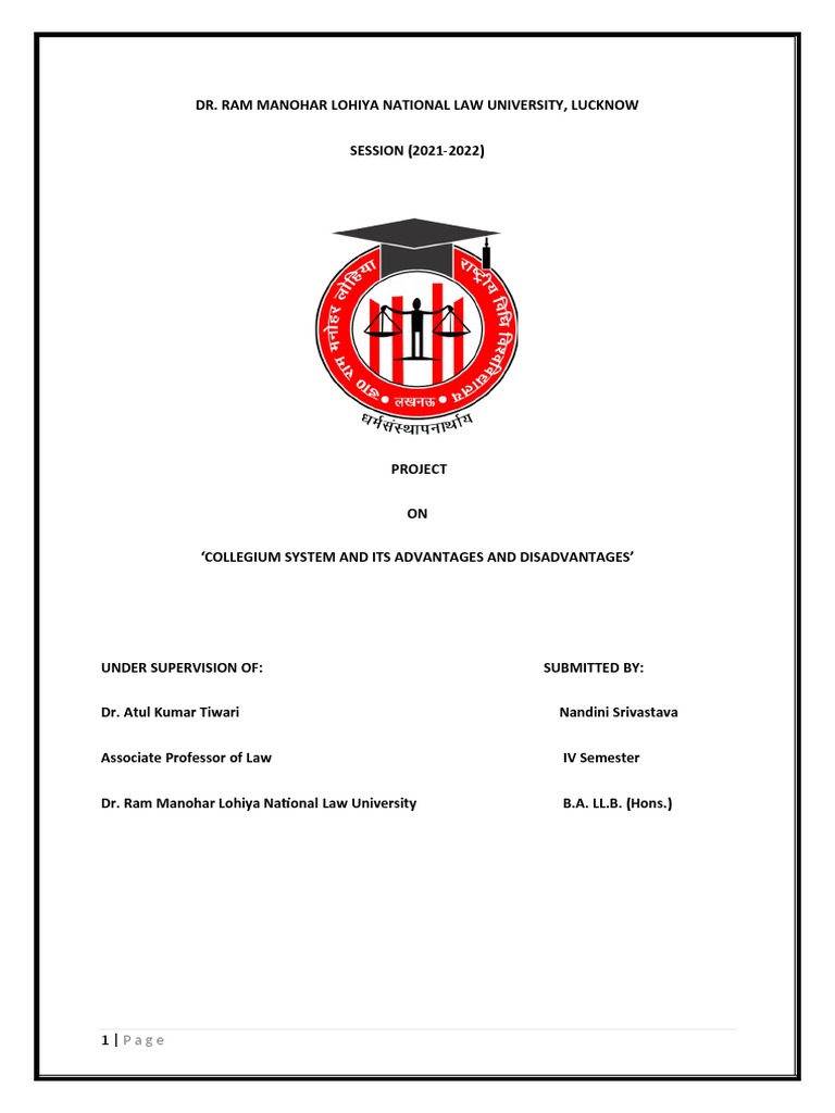 Collegium System and Its Advantages and Disadvantages | PDF | Supreme ...