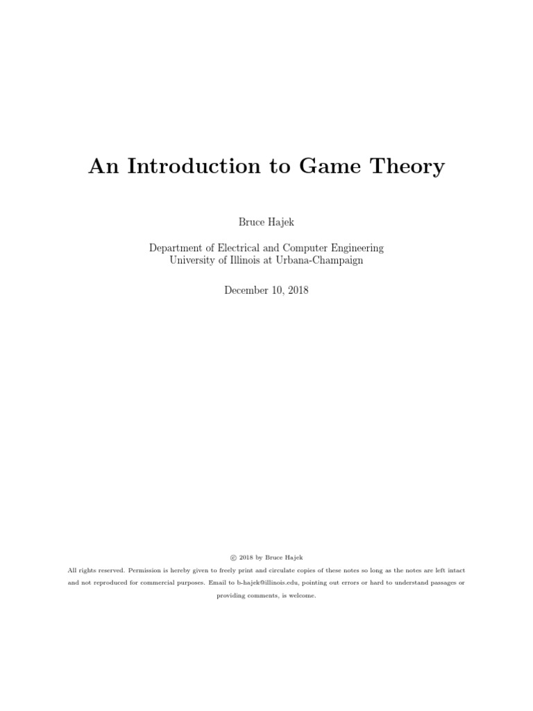 An Introduction To Game Theory Notes - Latest | PDF | Game Theory ...