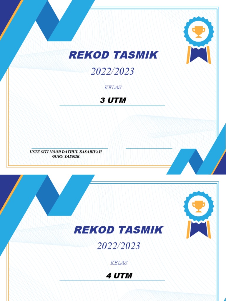 Cover Rekod Tasmik 2022-23 | PDF