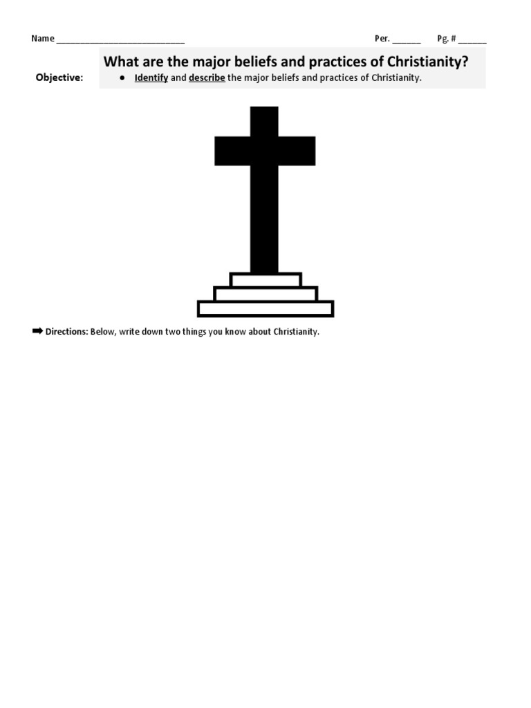 What Are The Major Beliefs and Practices of Christianity | PDF ...