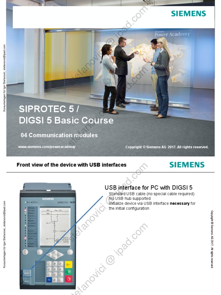 Siprotec 5 / DIGSI 5 Basic Course: 04 Communication Modules | PDF ...