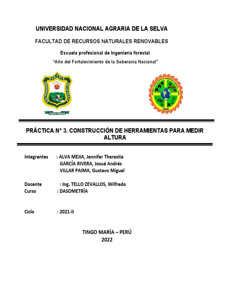 Práctica #3. Construcción Dasometria | PDF | Medición | Arboles