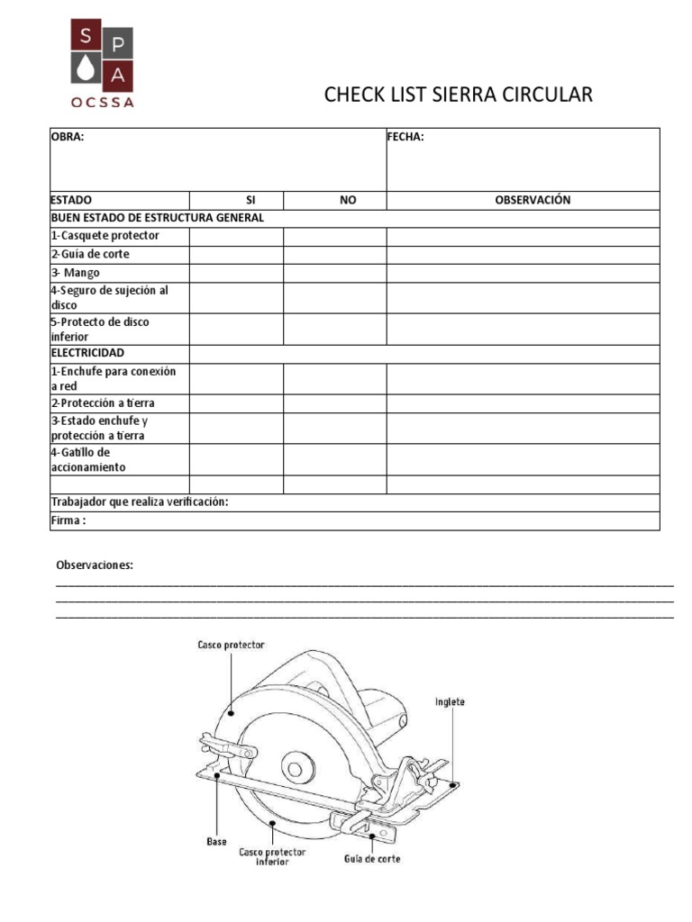 Check List Sierra Circular | PDF | Negocios | Computadoras