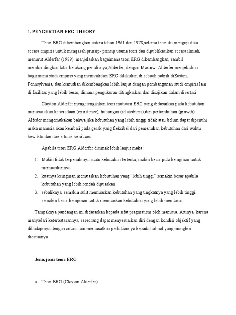 Tugas Teori ERG | PDF