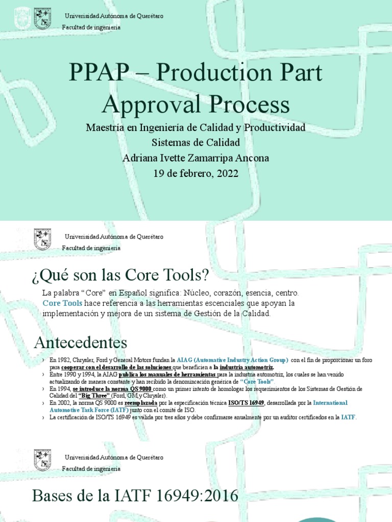 PPAP - Production Part Approval Process | PDF | Diseño | Ingeniería