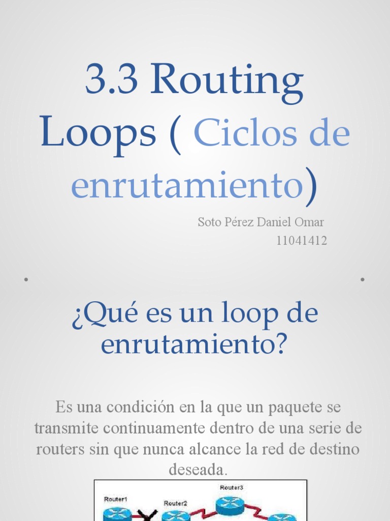 Soto Perez Expocicion 3.3 Routing Loops | PDF | Enrutador (Computación ...