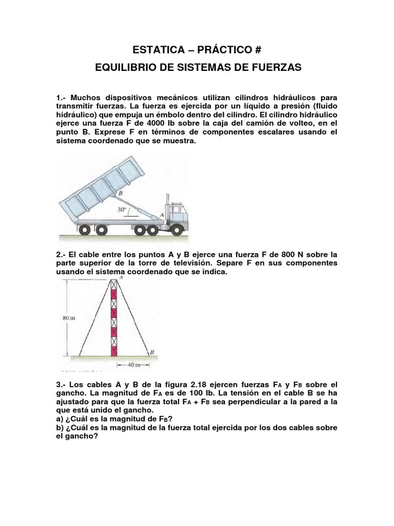 Practico 2 Estatica | PDF | Métodos y materiales de enseñanza | Ciencia y matemáticas