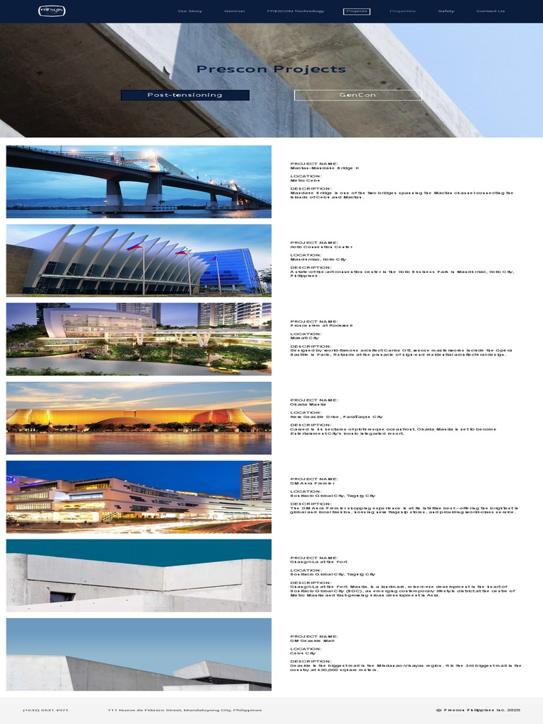 Projects - Prescon | PDF | Metro Manila | Philippines