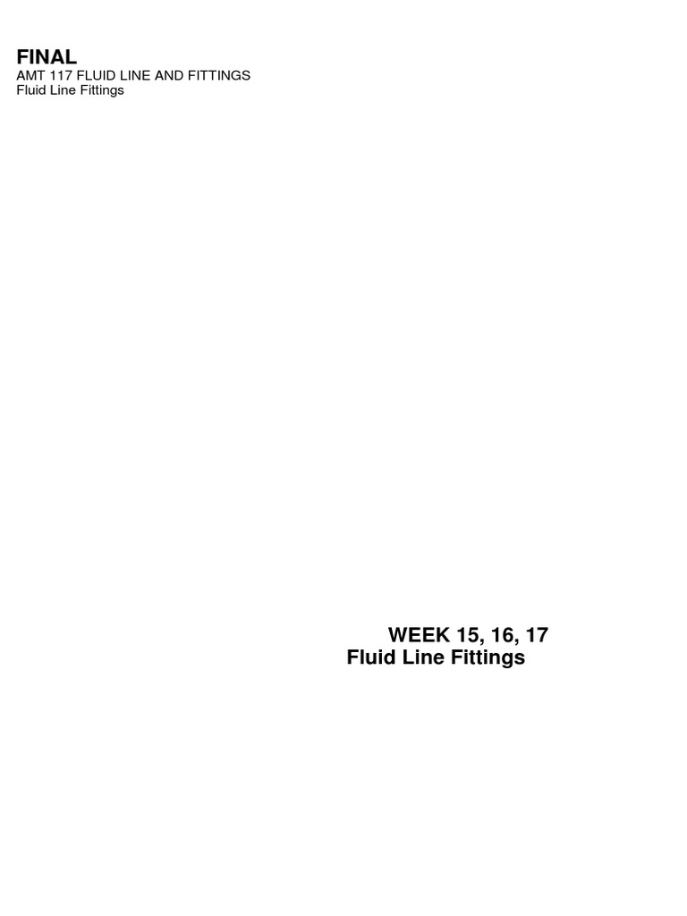 Week 15-17 - Fluid Line Fittings | PDF | Pipe (Fluid Conveyance ...