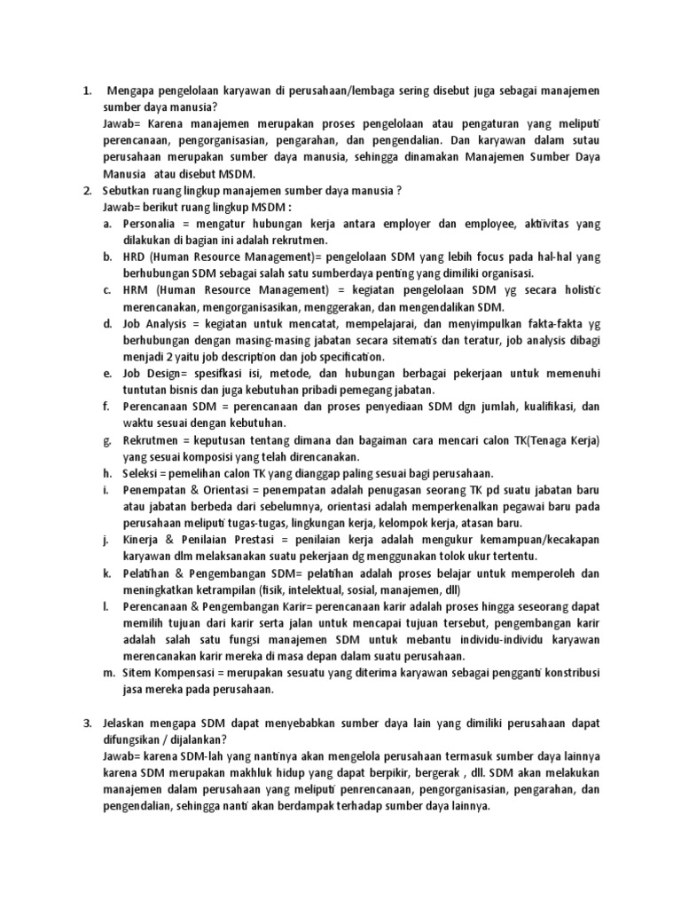 Jawaban MSDM | PDF
