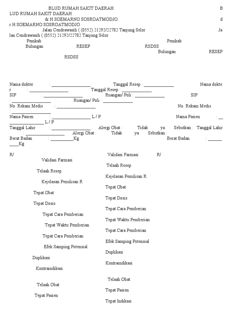SodaPDF Converted 346404237 Contoh Resep Sesuai Standar Akreditasi | PDF
