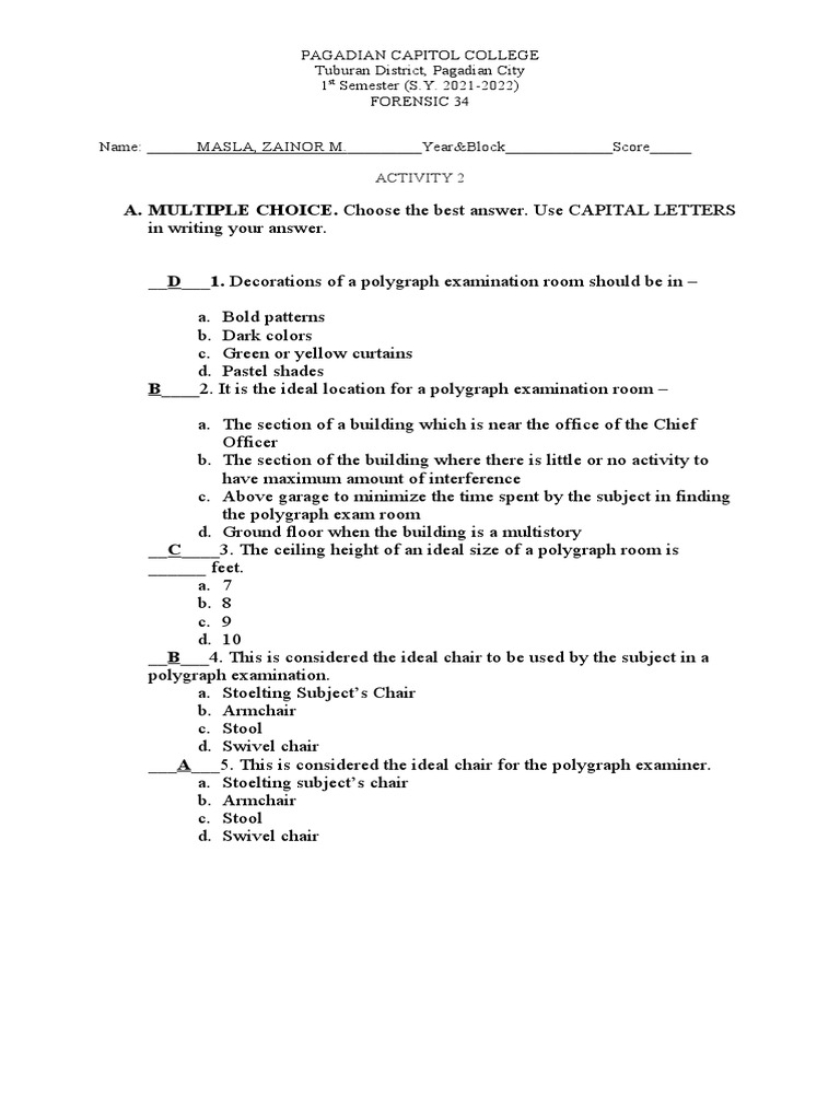 Ideal Polygraph Examination Room Design | PDF