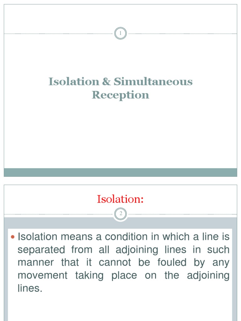 Isolation and Simultaneous Reception on Railway Lines | PDF | Rail ...