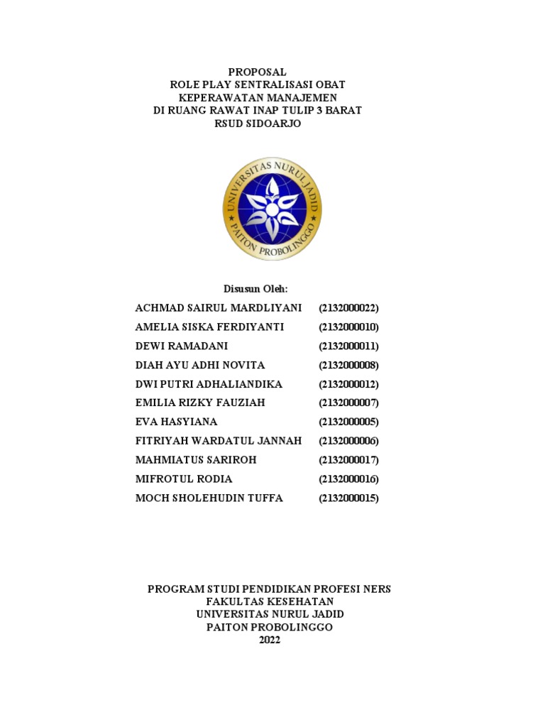 PROPOSAL Sentralisasi Obat | PDF