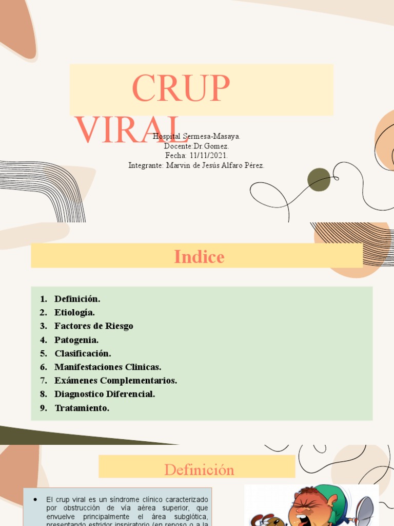 Crup Viral: Diagnóstico y Tratamiento | PDF | Enfermedades y trastornos ...