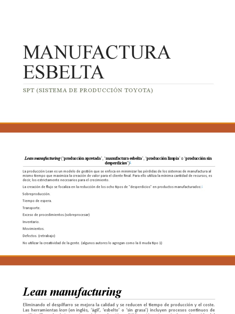 Manufactura Esbelta | PDF | Lean Manufacturing | Economias