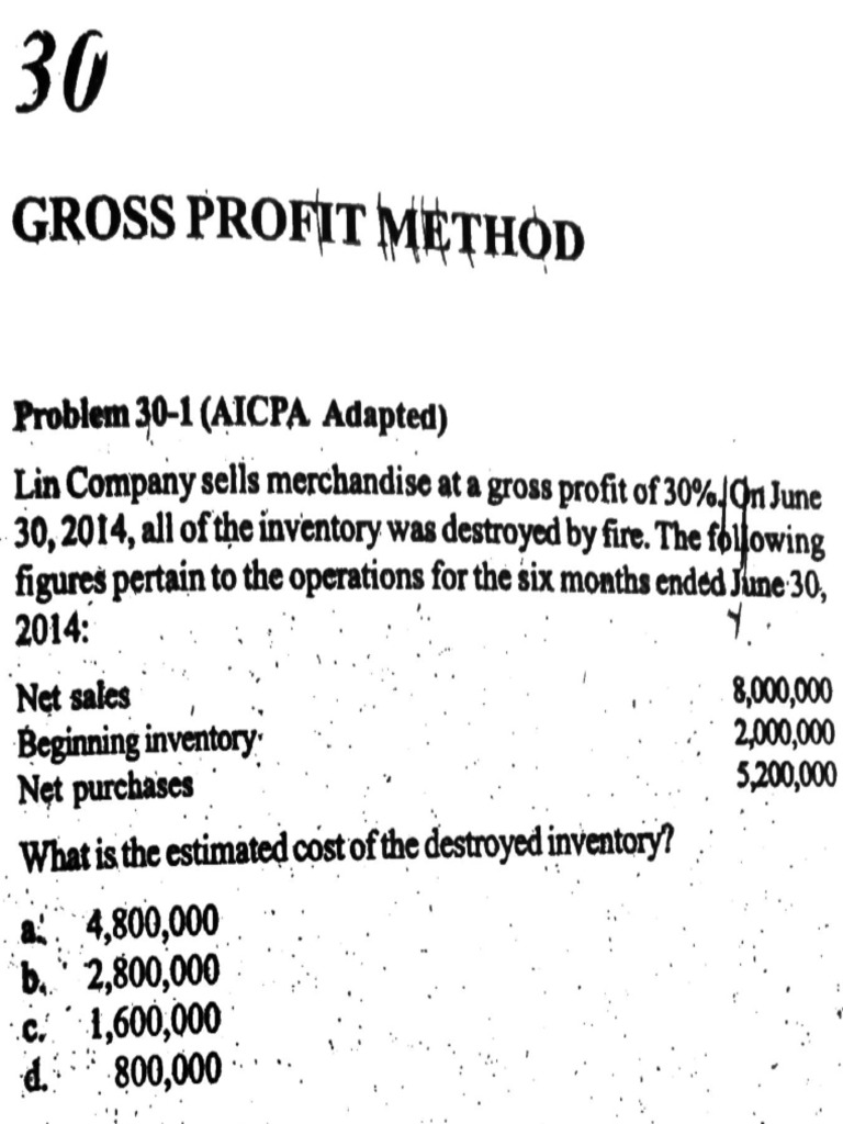 Gross Profit Method | PDF