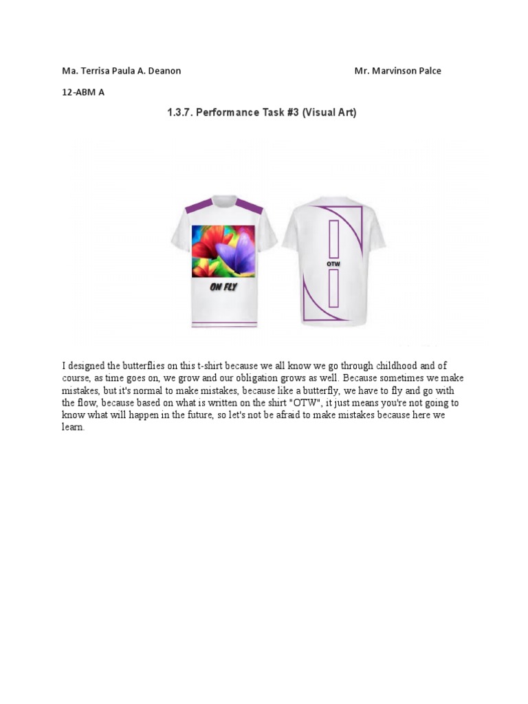 1.3.7. Performance Task #3 DEANON (Visual Art) | PDF