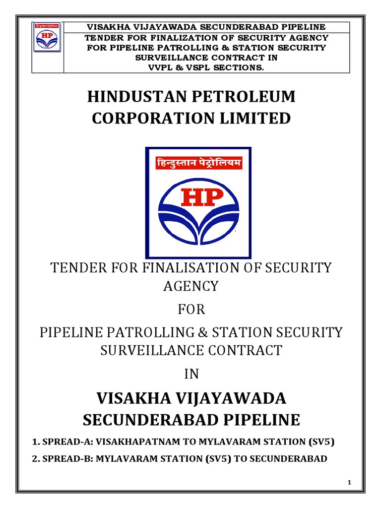 HPCL Tender for Security Agency Pipeline Patrolling Surveillance ...