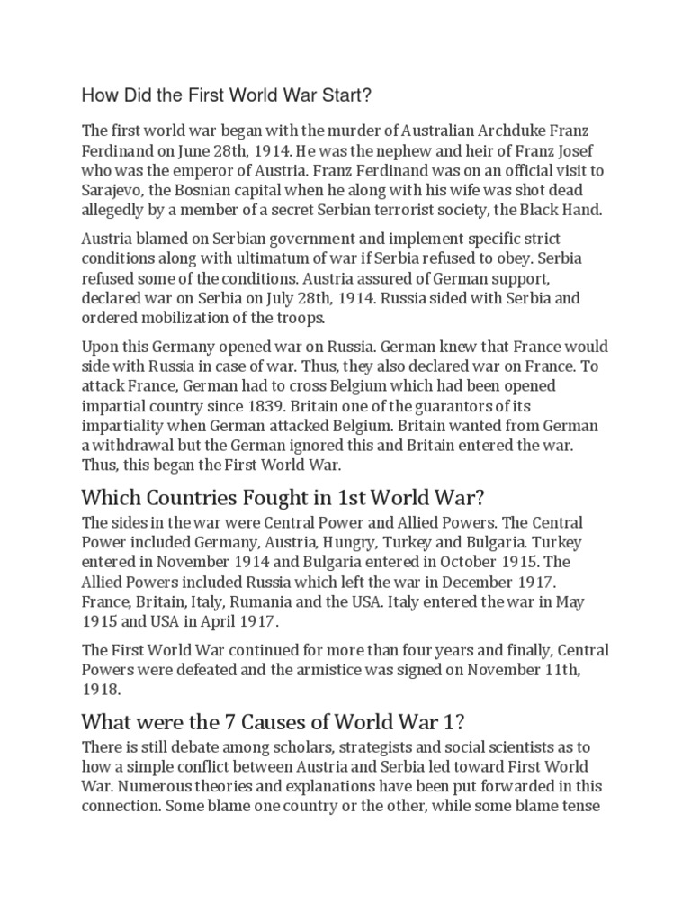 World War 1. | PDF | World War I | Allies Of World War I