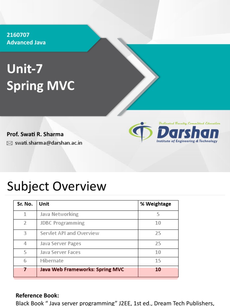 Adv - Java GTU Study Material Presentations Unit-7 Java Web Frameworks..Spring MVC | Download ...