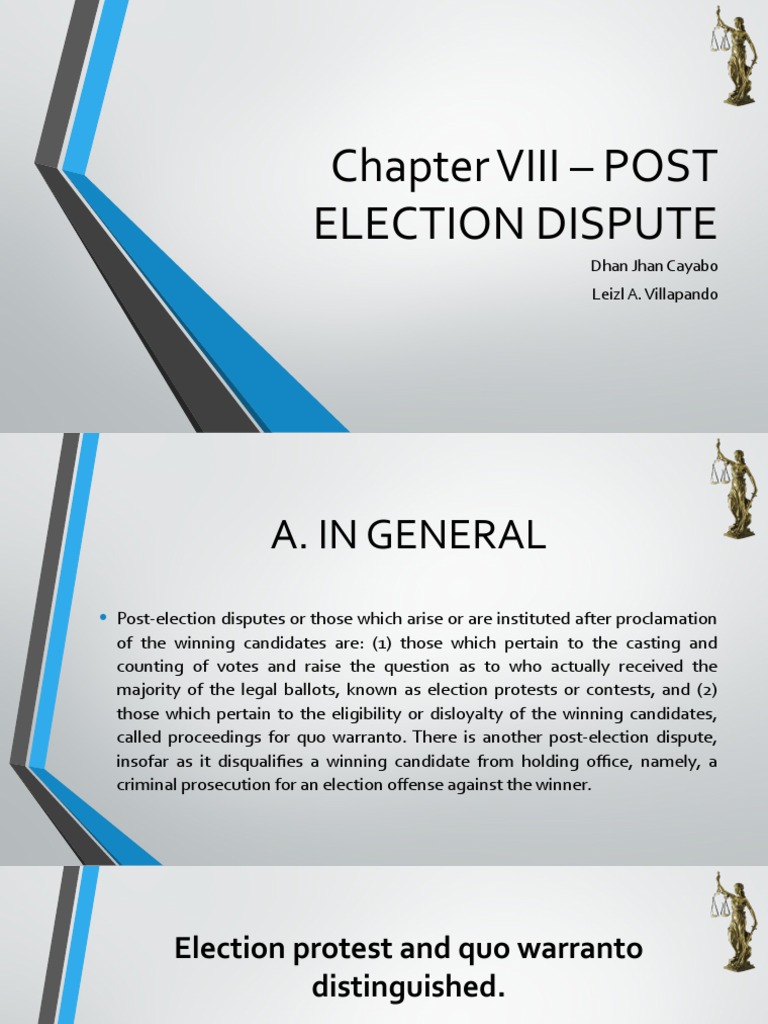 Post-Election Dispute Overview | PDF | Electoral Fraud | Elections
