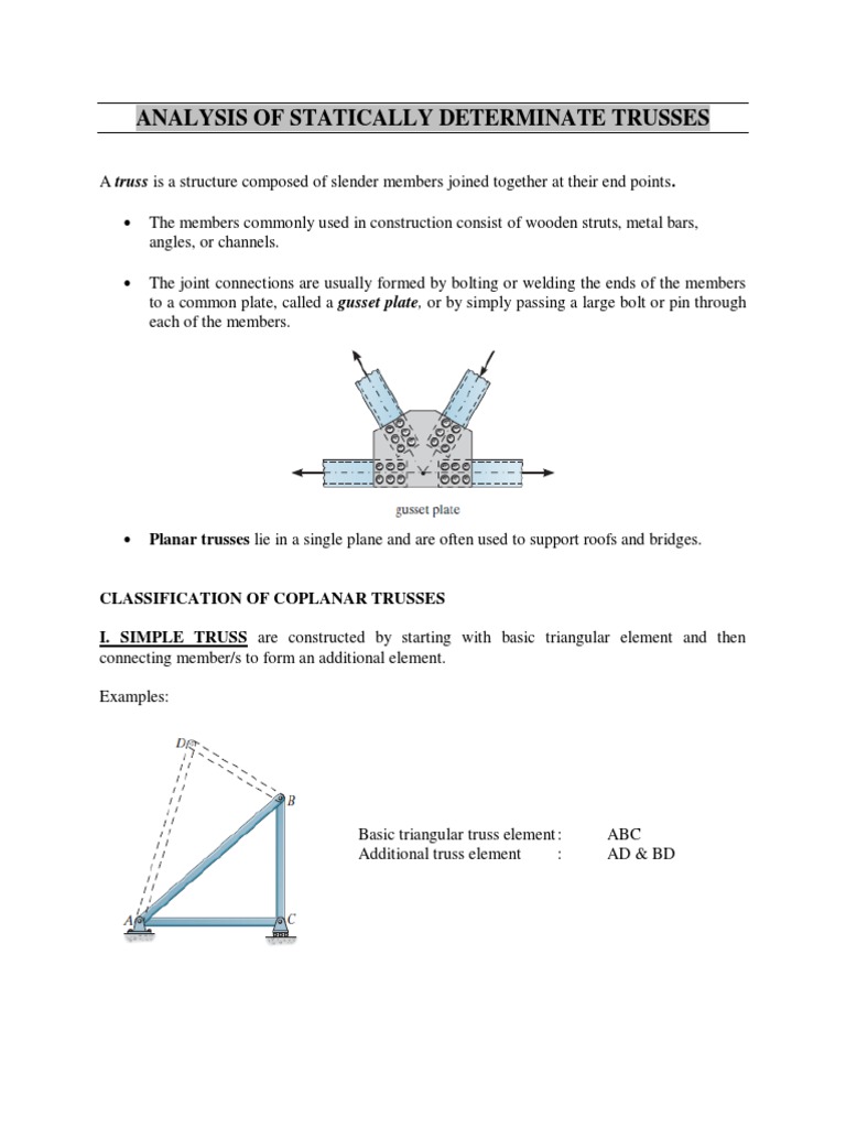Chapter 3 Analysis of Statically Determinate Truss | PDF | Truss | Force