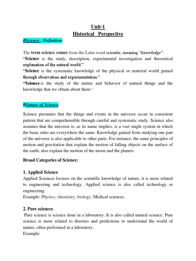 HST Unit-1 (Revised) | PDF | Science | Physics