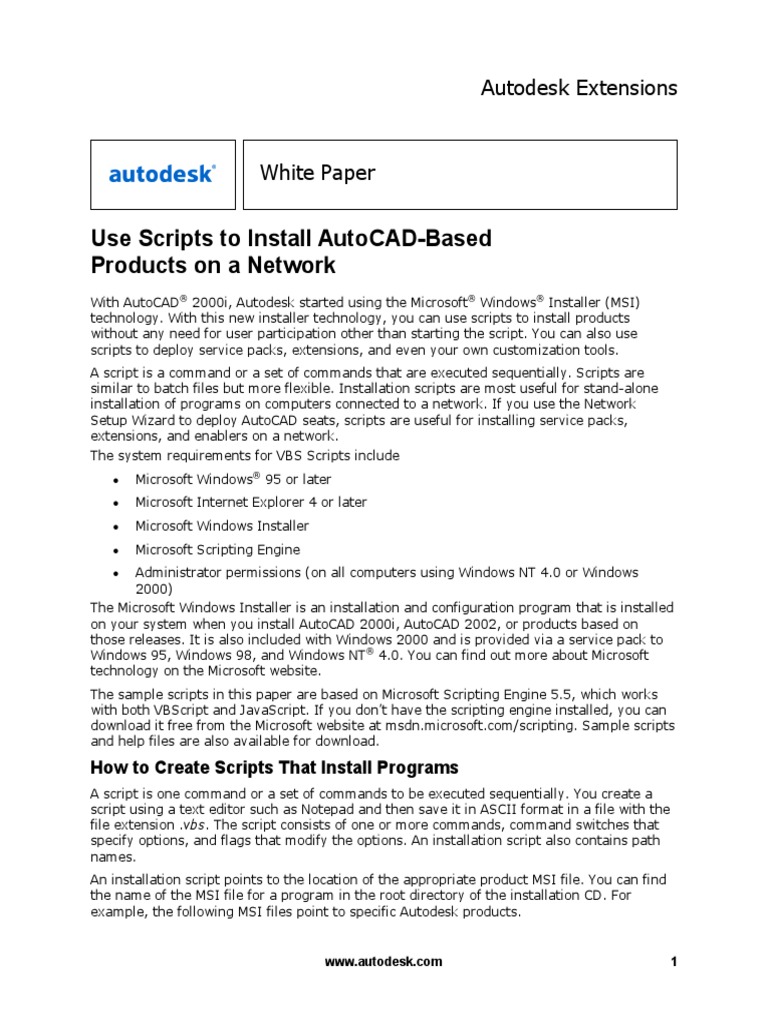 Network Install Scripts | PDF | Auto Cad | Scripting Language