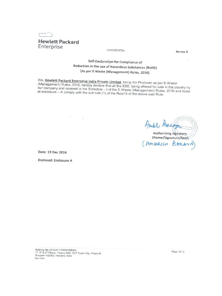 India RoHS Declaration-A00097810enw | PDF