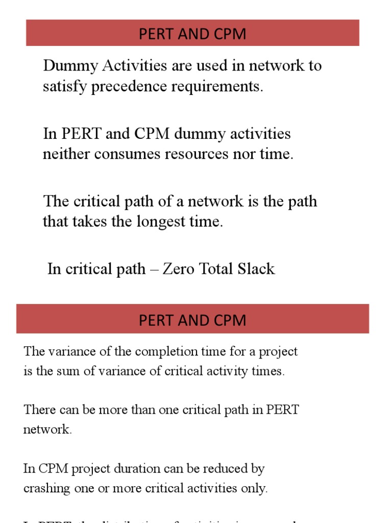 An Introduction to Network Analysis Techniques: PERT and CPM | PDF ...