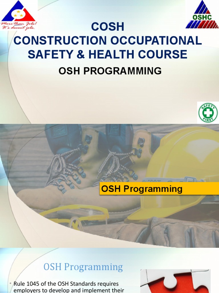 OSH Programming | PDF | Occupational Safety And Health | Emergency ...
