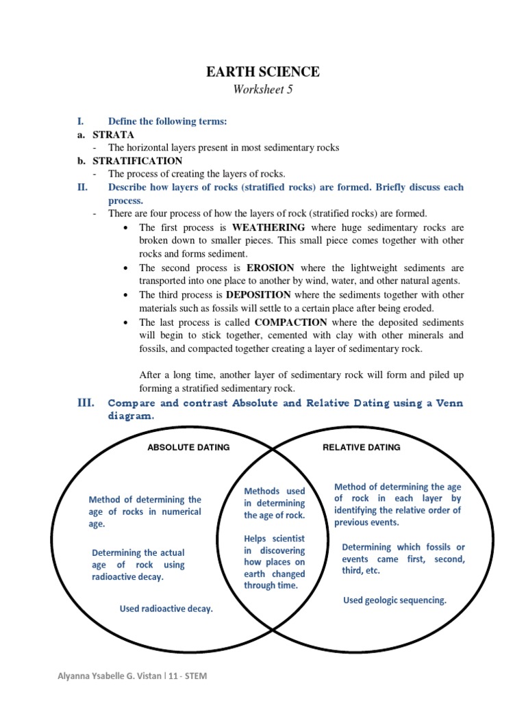 Earth Science: I. Define The Following Terms | PDF | Rock (Geology ...