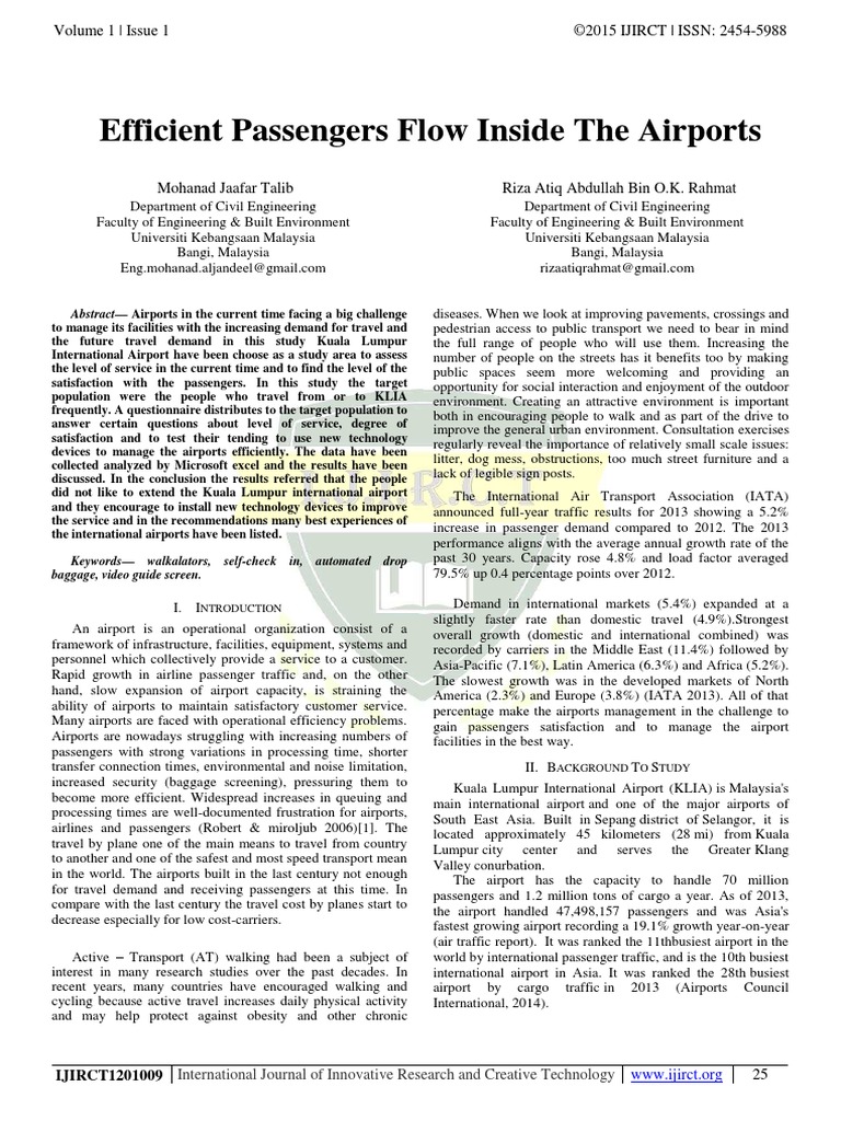 Efficient Passengers Flow Inside The Air | PDF | Airport | Transport