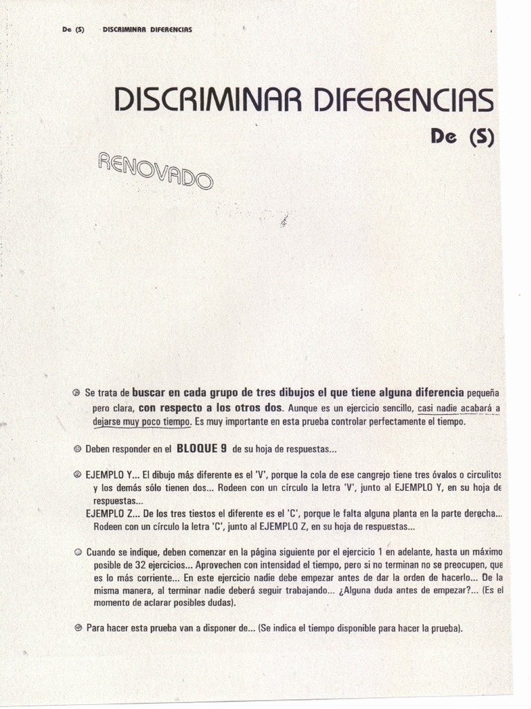 BLOQUE 9-Discriminar Diferencias | PDF