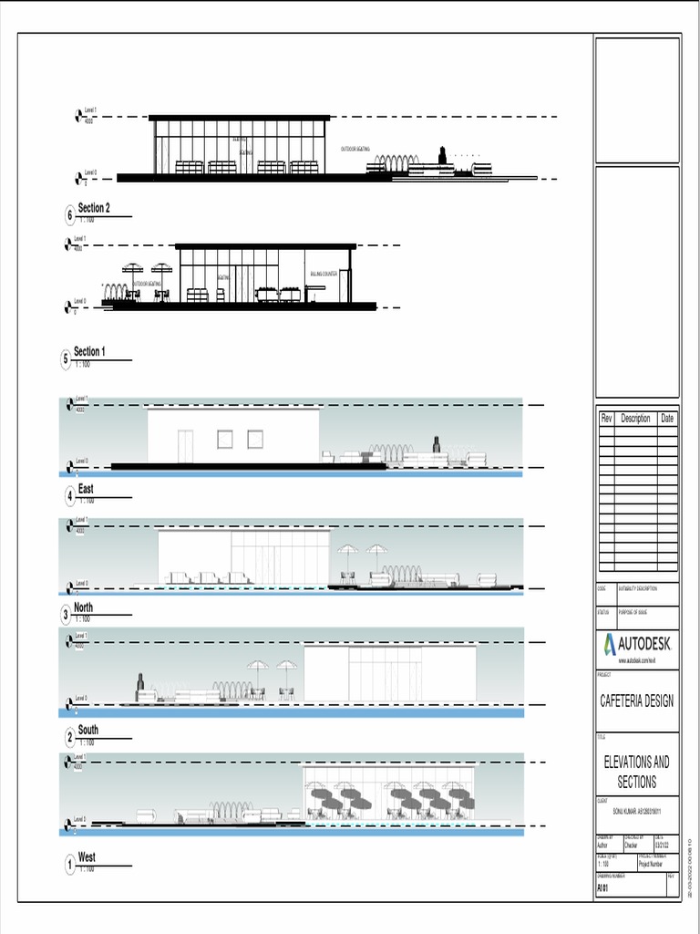 Cafeteria - Sheet - A101 - Elevations and Sections | PDF