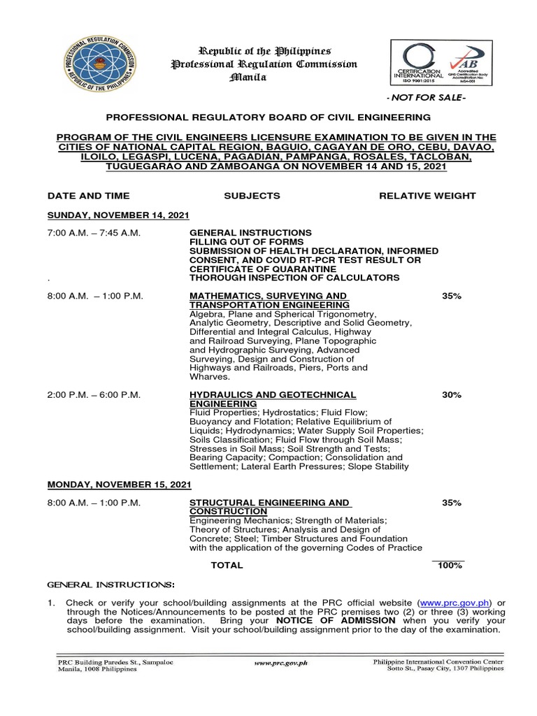 CE Program NOVEMBER 2021 Revised | PDF | Geotechnical Engineering ...