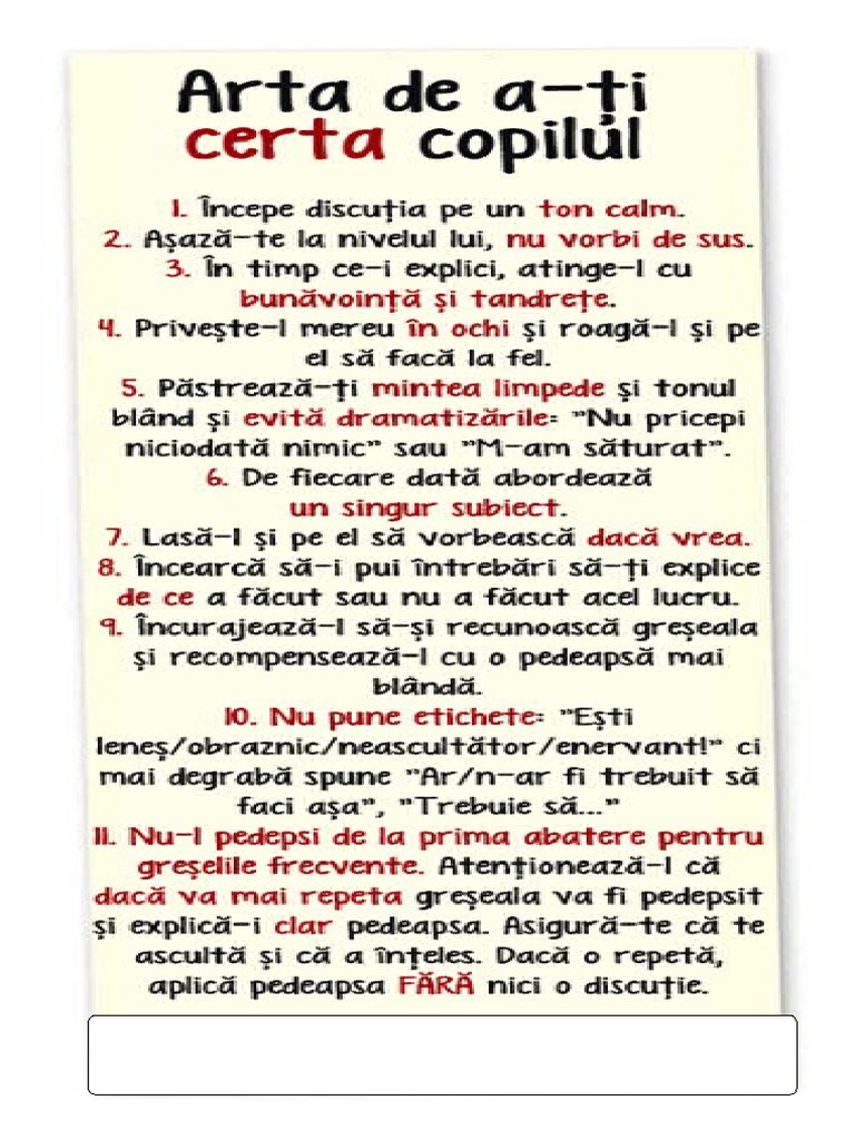 Reguli Pentru Parinti | PDF