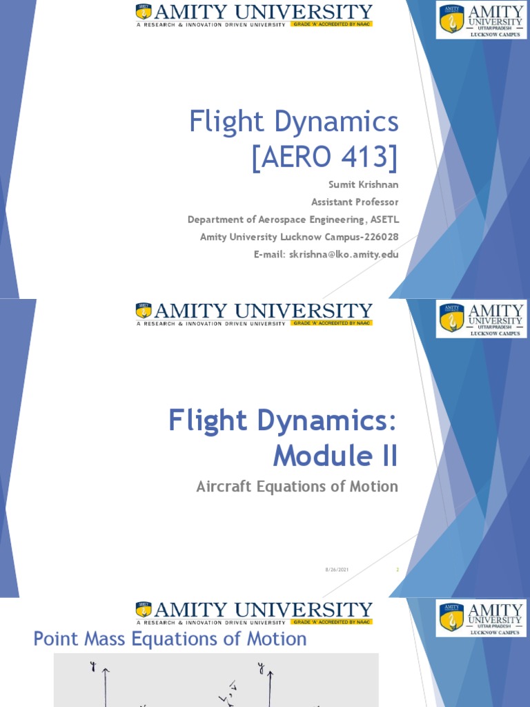 Aircraft's Equations of Motion | PDF | Rotation Around A Fixed Axis | Force