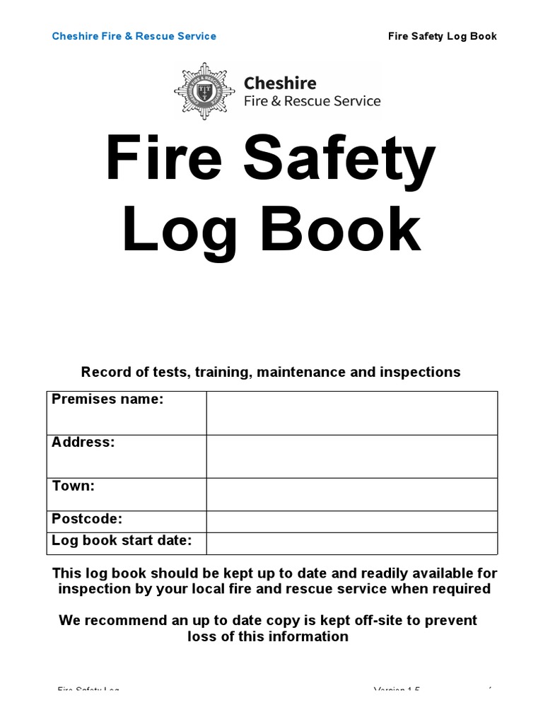 CFRS Fire Safety Log Book v1.5 05052021 | Download Free PDF | Fire ...