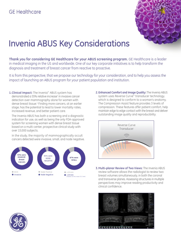 Invenia ABUS Key Considerations | PDF | Mammography | Breast Cancer
