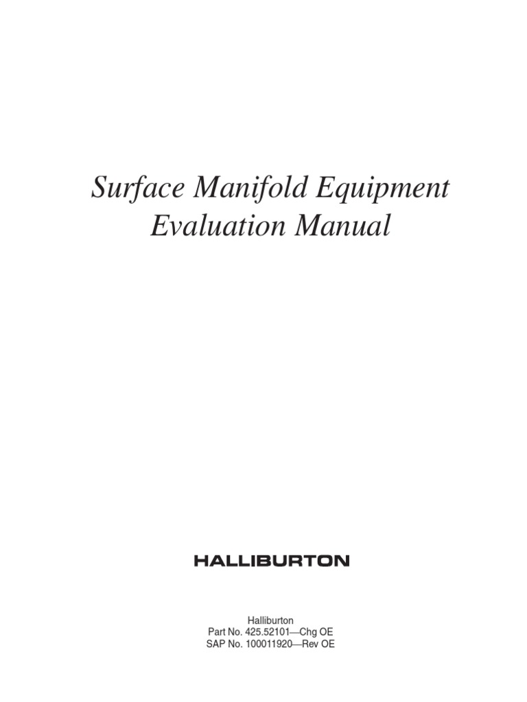 Surface Manifold Equipment High and Low Pressure | PDF | Valve | Pipe ...