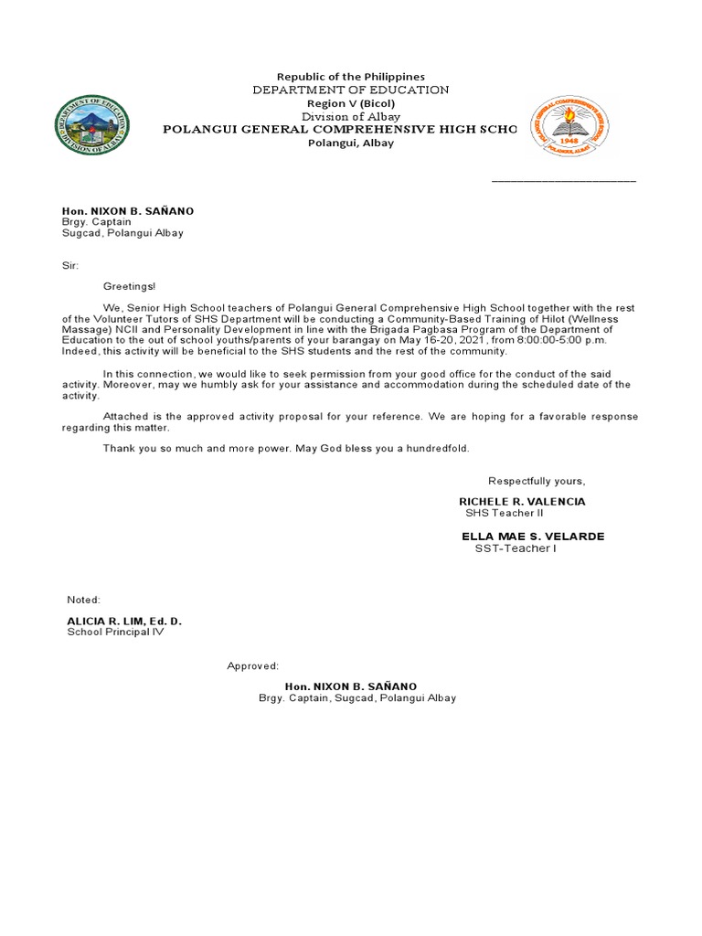 Letter To Brgy Captains | PDF | Philippines