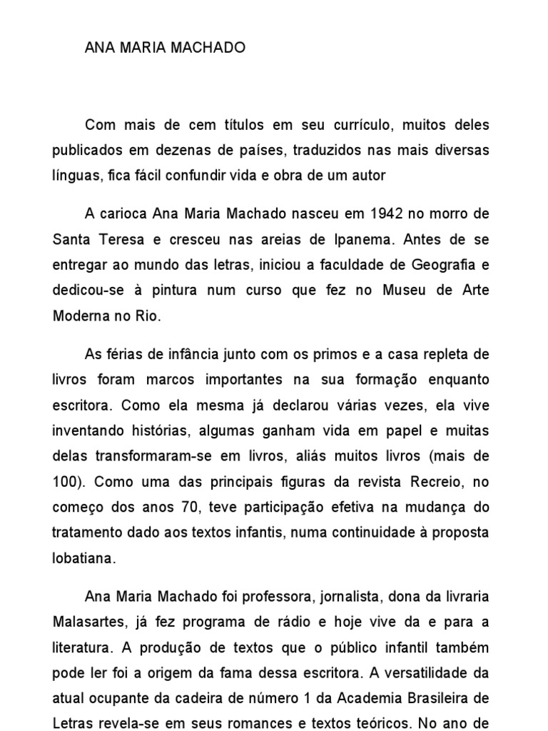 Ana Maria Machado | PDF | Livros