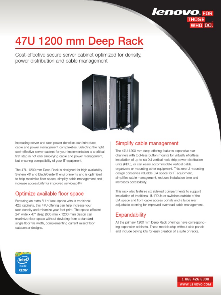 47u 1200mm Deep Rack | PDF | Software | Computing