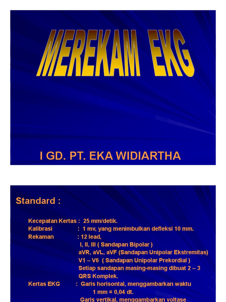 Merekam EKG - Ns Gde Eka | PDF | Metode & Bahan Ajar